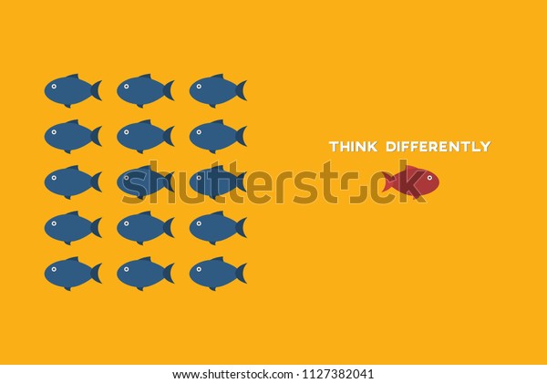 Think Differently Concept One Red Unique 库存矢量图（免版税）1127382041 ...