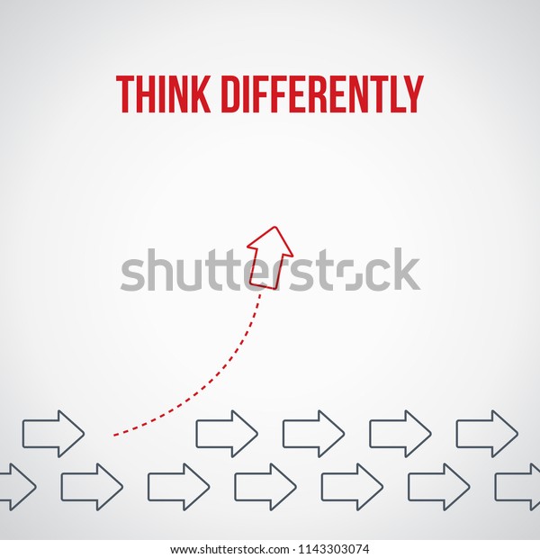 Think Differently Concept Red Arrow Changing Stock Vector (Royalty Free ...