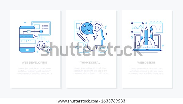 Think Digital Vector Line Design Style: เวกเตอร์สต็อก (ปลอดค่าลิขสิทธิ์ ...