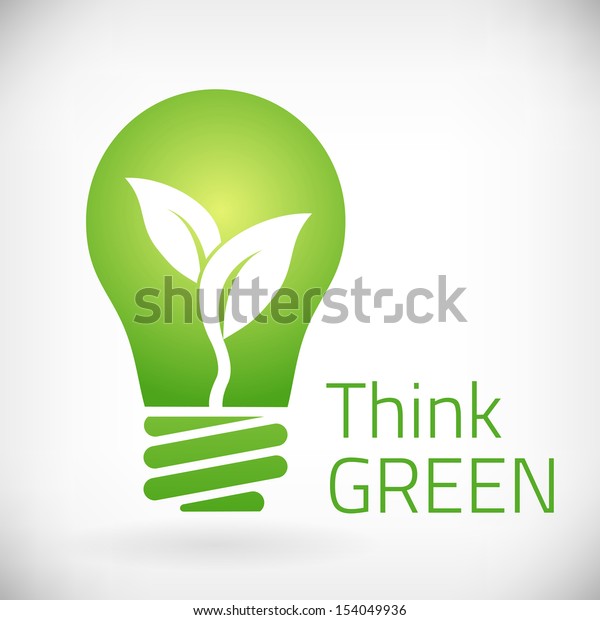 Think Green Eco Bulb Vector Illustration Stock Vector (Royalty Free ... Think Green Eco Bulb Vector Illustration Stock Vector (Royalty Free ...