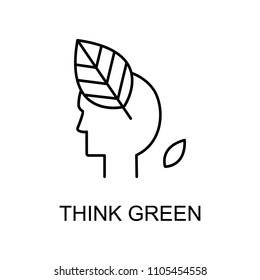 Think Green Outline Icon Element Enviroment Stock Vector (Royalty Free ...