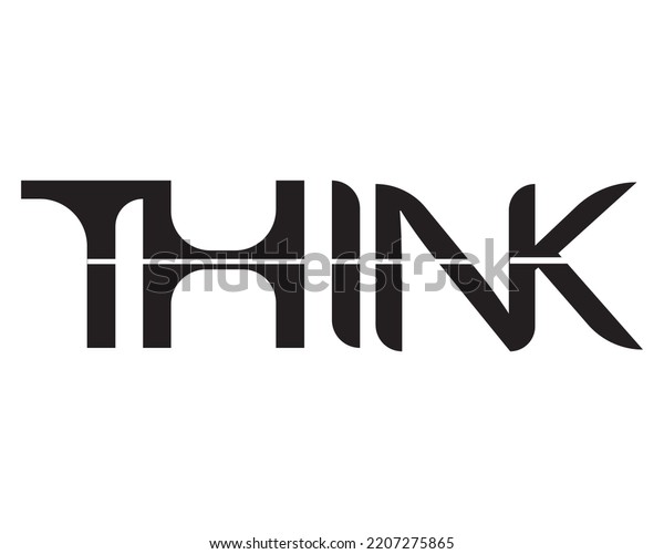 Think Logo Design Alphabatic Letter Slogan Stock Vector (Royalty Free ...