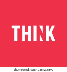 Think Minimal Illusion Text Typography Think Stock Vector (Royalty Free ...