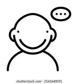 Think Outline Icon Vector Illustration Stock Vector (Royalty Free ...