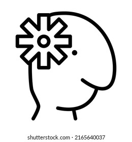 Think Outline Icon Vector Illustration Stock Vector (Royalty Free ...