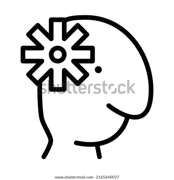 Think Outline Icon Vector Illustration Stock Vector (Royalty Free ...
