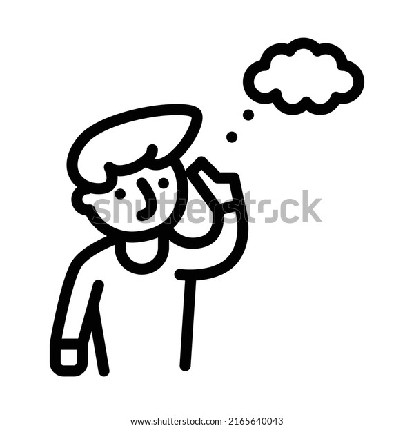 Think Outline Icon Vector Illustration Stock Vector (Royalty Free ...