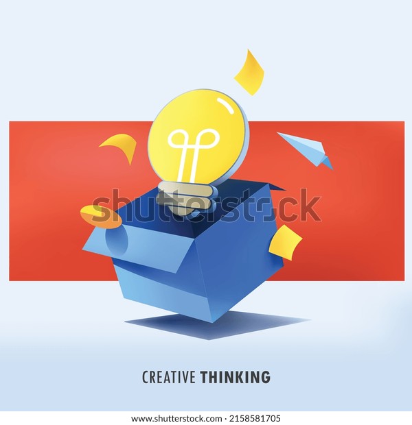 Think Outside Box Creative Thinking Marketing Stock Vector (Royalty ...