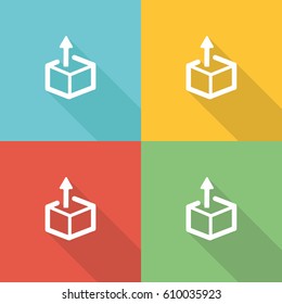 Think Outside Box Flat Icon Concept Stock Vector (Royalty Free) 610035923