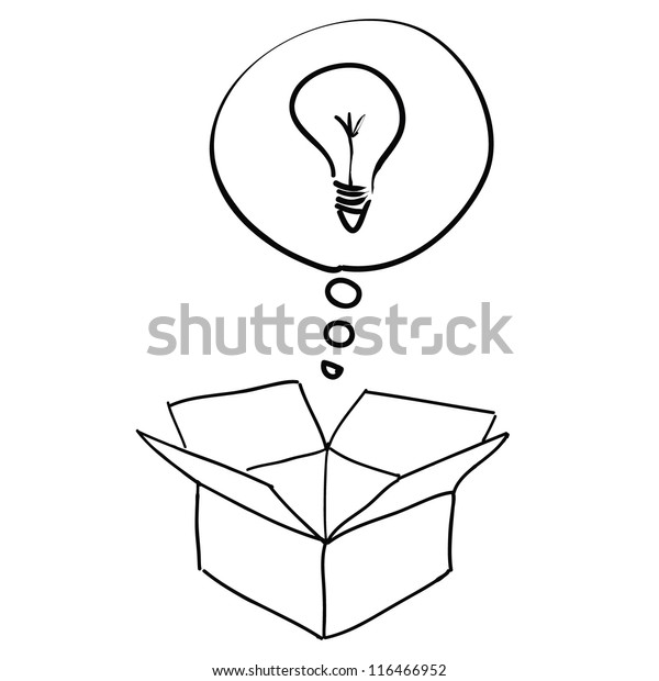 Think Outside Box Sketch Vector Stock Vector (Royalty Free) 116466952 ...