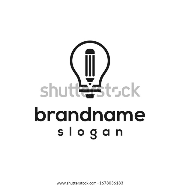 Think Pencil Logo Design Vector Stock Vector (Royalty Free) 1678036183 ...