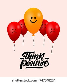 Think Positive Balloons Vector Illustration Stock Vector (Royalty Free ...
