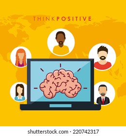 Think Positive Graphic Design Vector Illustration Stock Vector (royalty