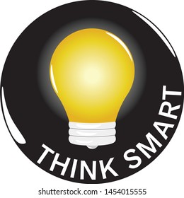 Think Smart Icon Light Bulb Stock Vector (Royalty Free) 1454015555 ...