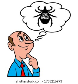 Thinking About Lyme Disease Cartoon Illustration Stock Vector (Royalty ...