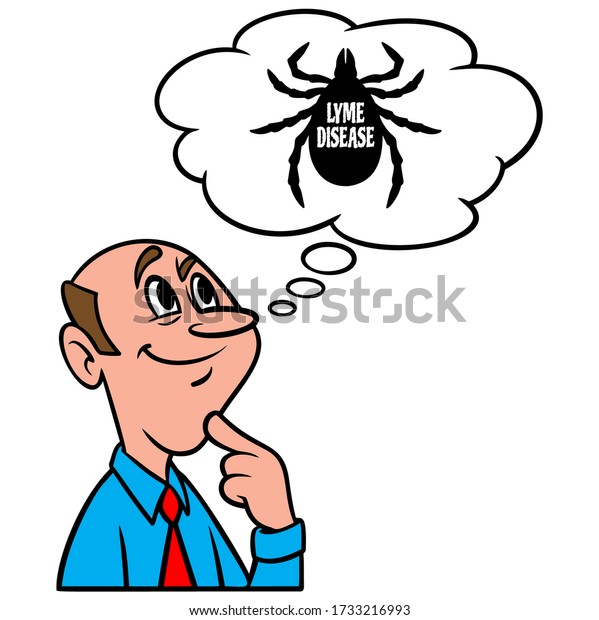 Thinking About Lyme Disease Cartoon Illustration Stock Vector (Royalty ...