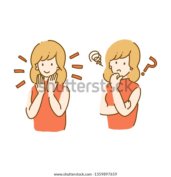 Thinking Answer Image Woman Ver Stock Vector (Royalty Free) 1359897659