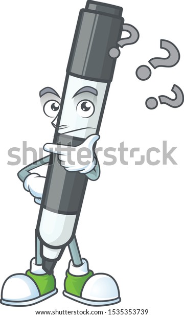 Thinking Black White Board Marker Cartoon Stock Vector (Royalty Free ...