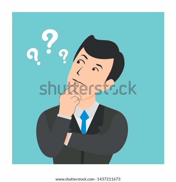 Thinking Business Man Question Illustration Free Stock Vector (Royalty ...