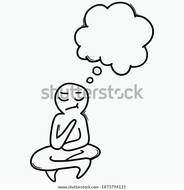 Thinking Doodle Vector Icon Drawing Sketch Stock Vector (Royalty Free ...