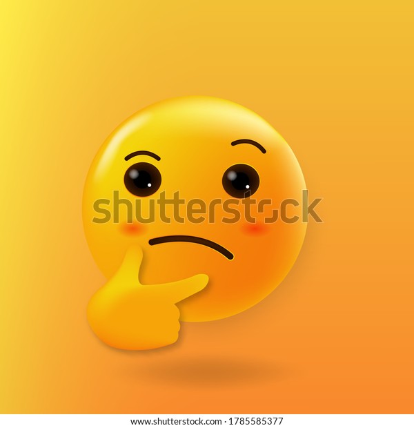 Thinking Face Cute Emoji Smart Stock Vector (Royalty Free) 1785585377 ...