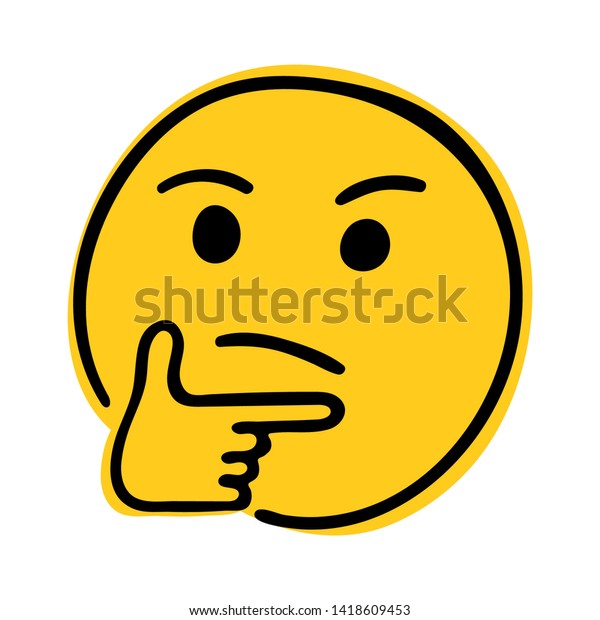 Thinking Face Emoji Doodle Thinking Emoji庫存向量圖（免版稅）1418609453 ...
