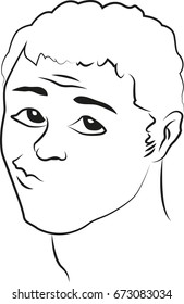 Thinking Face Vector Cartoon Illustration Stock Vector (Royalty Free ...
