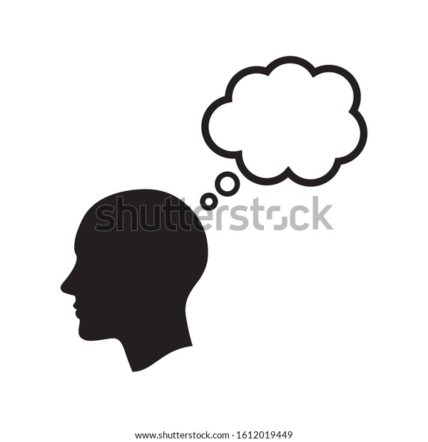Thinking Head Vector Graphic Illustration Stock Vector (Royalty Free ...