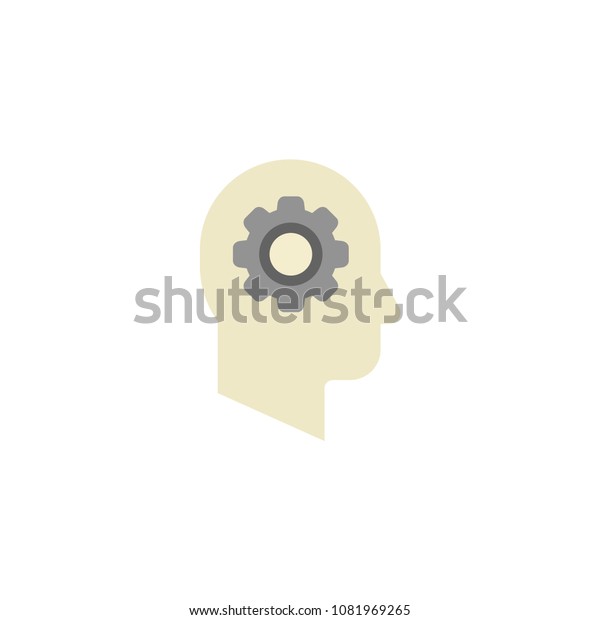 Thinking Icon Silhouette Gear Head Vector: เวกเตอร์สต็อก (ปลอดค่า ...