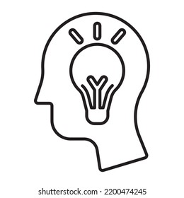 Thinking Line Art Icon On White Stock Vector (Royalty Free) 2200474245 ...