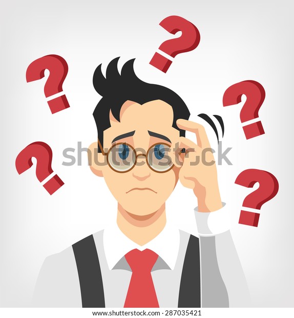 Thinking Man Vector Flat Illustration Stock Vector (Royalty Free ...