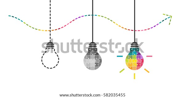 Thinking Perseverance Success Concept Lightbulb Made Stock Vector ...
