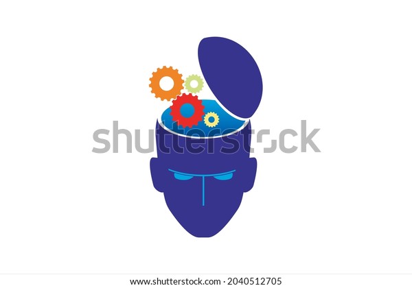 Thinking Person Open Head Spinning Gear Stock Vector (Royalty Free ...