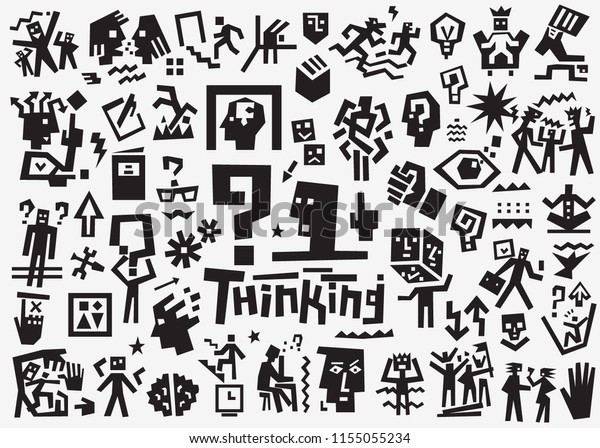 Thinking Psychology Doodles Set Stock Vector (Royalty Free) 1155055234 ...