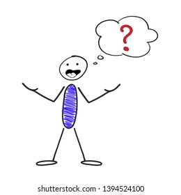 Thinking Question Mark Stick Figure Man Stock Vector (Royalty Free ...