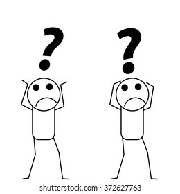 Thinking Stick Man Question Mark Sign Stock Vector (Royalty Free ...