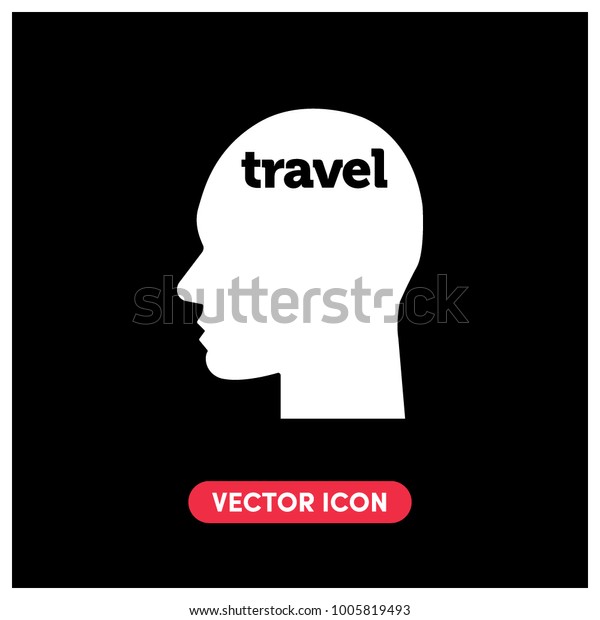 Thinking Travel Head Vector Icon Illustration Stock Vector (Royalty ...