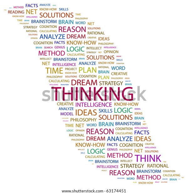 Thinking Word Collage On White Background Stock Vector (Royalty Free ...