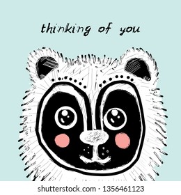 Vector Cute Print Spotty Panda Animal Stock Vector (Royalty Free ...