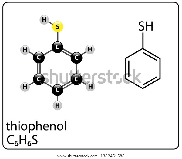 Thiophenol Molecule Structure: vector de stock (libre de regalías ...