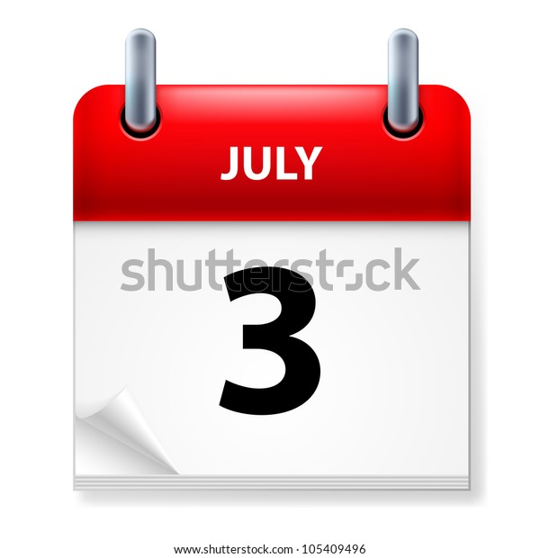 Third July Calendar Icon On White Stock Vector (Royalty Free) 105409496 ...