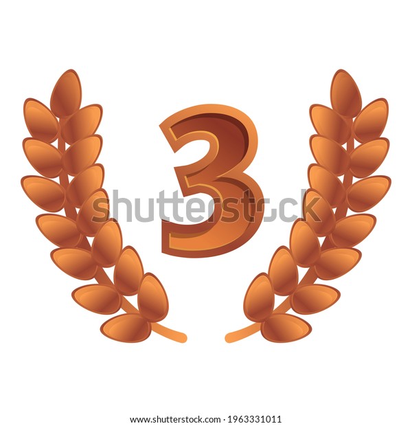 Third Place Laurel Icon Cartoon Third Stock Vector (Royalty Free ...