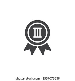 Third Place Medal Line Icon Linear Stock Vector (Royalty Free ...