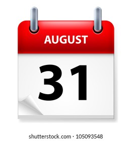 Thirtyfirst August Calendar Icon On White: เวกเตอร์สต็อก (ปลอดค่า ...