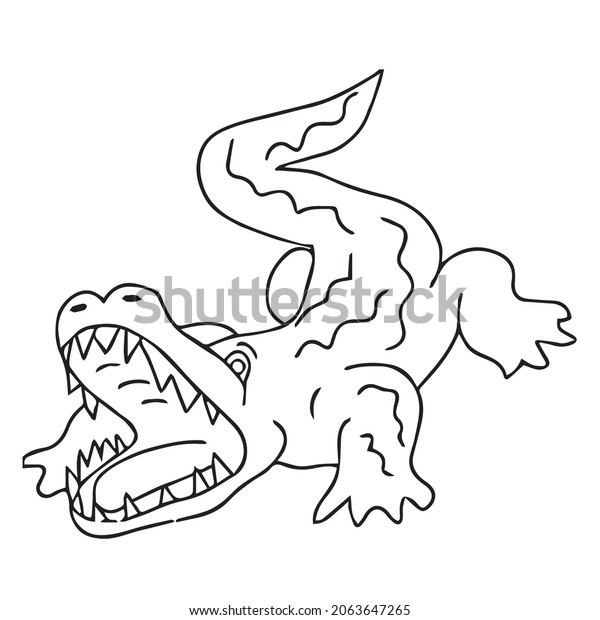 This Alligator Alligator Line Art Alligator Stock Vector (Royalty Free ...