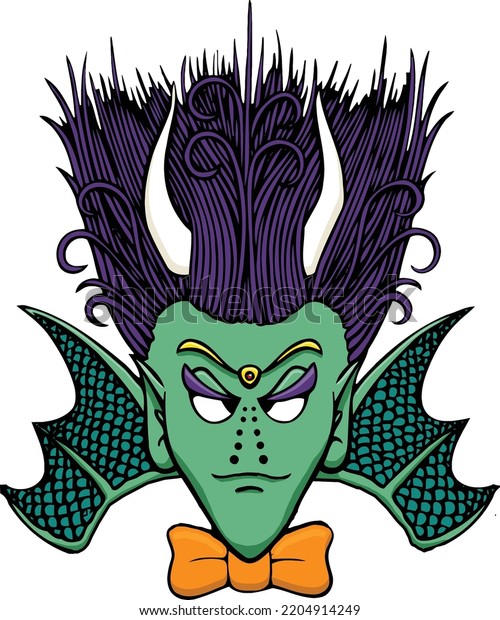 This Clip Art Features Scary Merman Stock Vector (Royalty Free ...