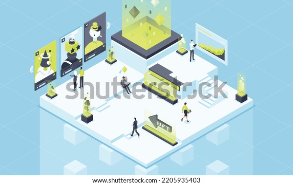 This Colorful Isometric Illustration Depicts Nft Stock Vector (Royalty ... This Colorful Isometric Illustration Depicts Nft Stock Vector (Royalty ...