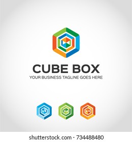 Cubical Shield Logo Icon Vector Illustration Stock Vector (Royalty Free ...