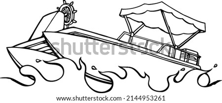 Pontoon Boat Drawing | Free download on ClipArtMag