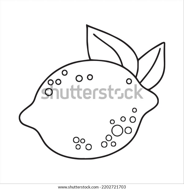 This Cute Beautiful Lemon Line Art Stock Vector (Royalty Free ...